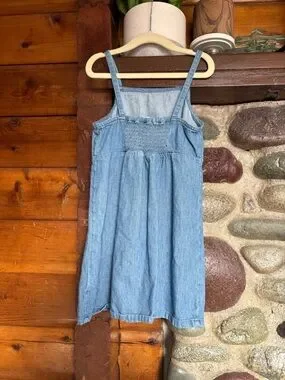 Old Navy | Dresses | 325 Old Navy Light Wash Blue Denim Jumper Dress ...